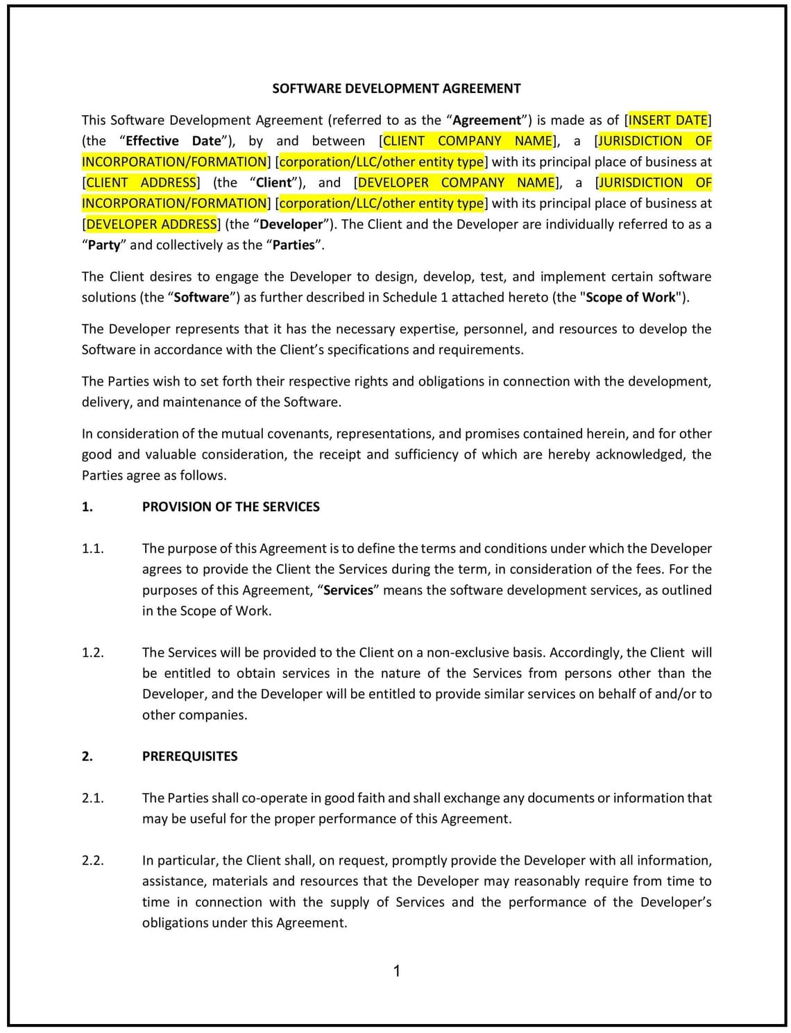 Software Development Agreement (Arkansas): Free template