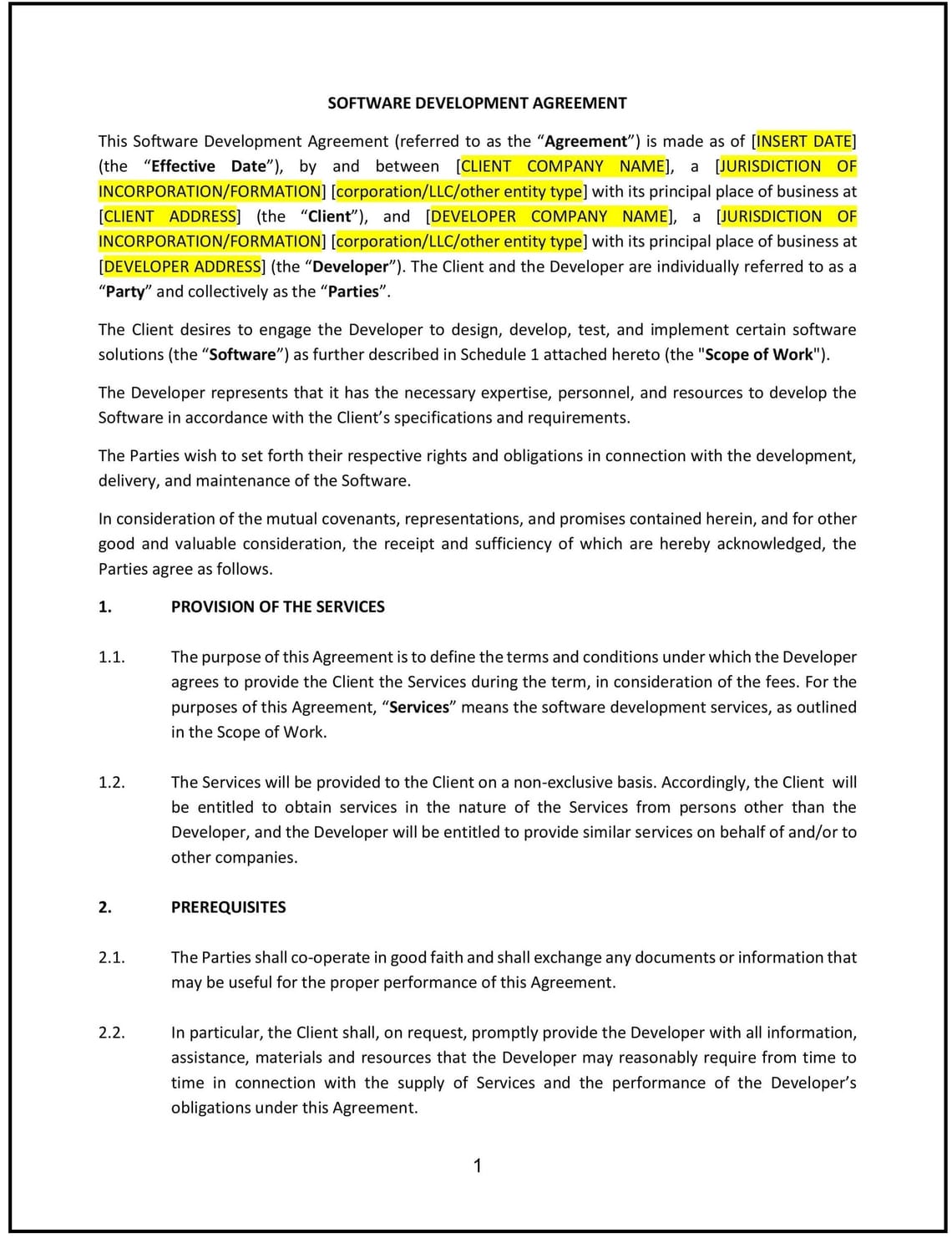 Software Development Agreement (Kansas): Free template