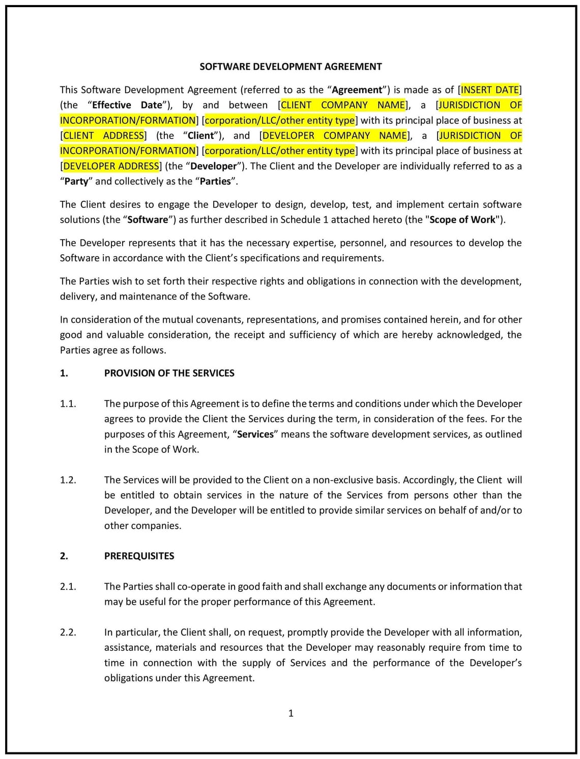 Software Development Agreement (Texas): Free template