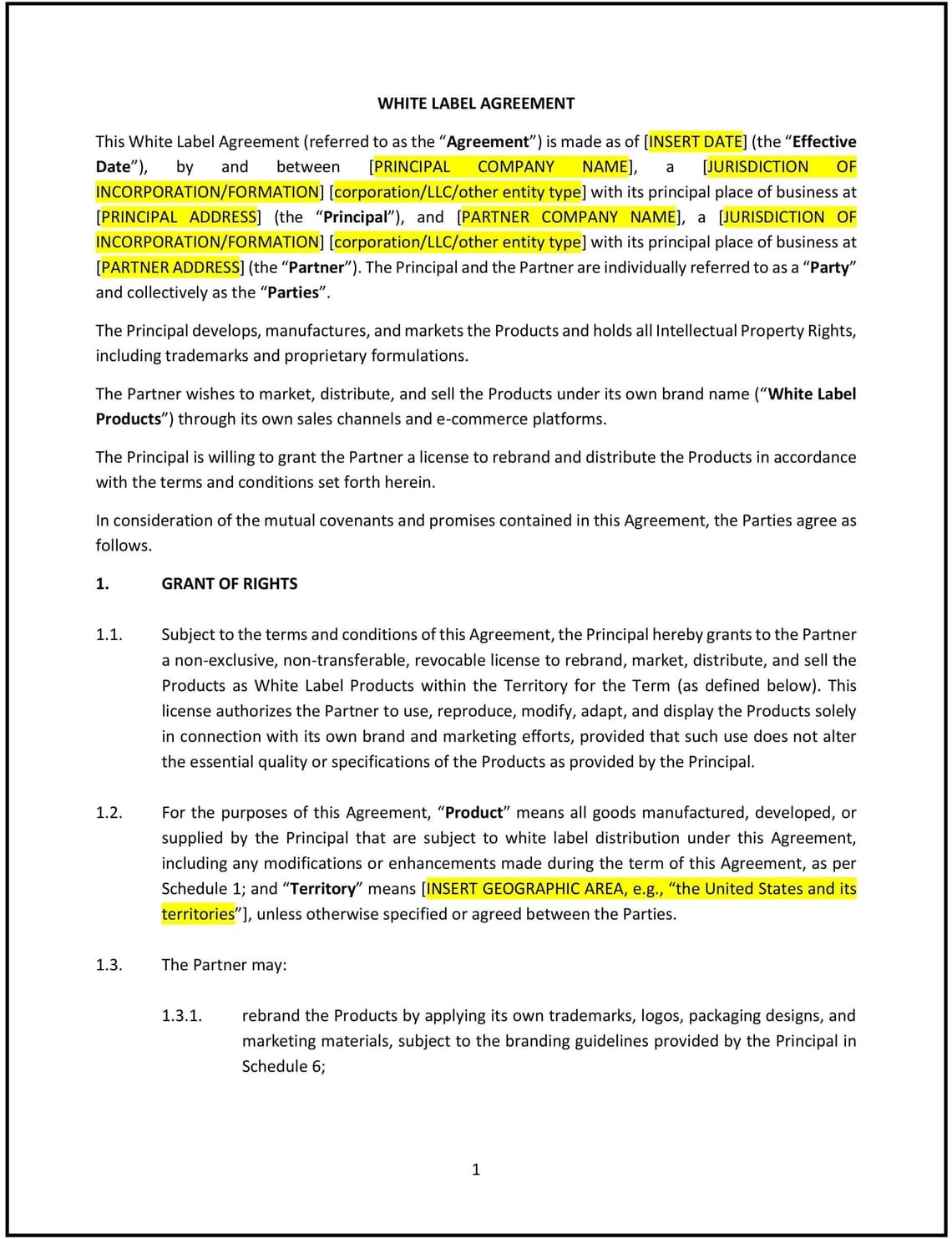 White Label Agreement (Rhode Island): Free template