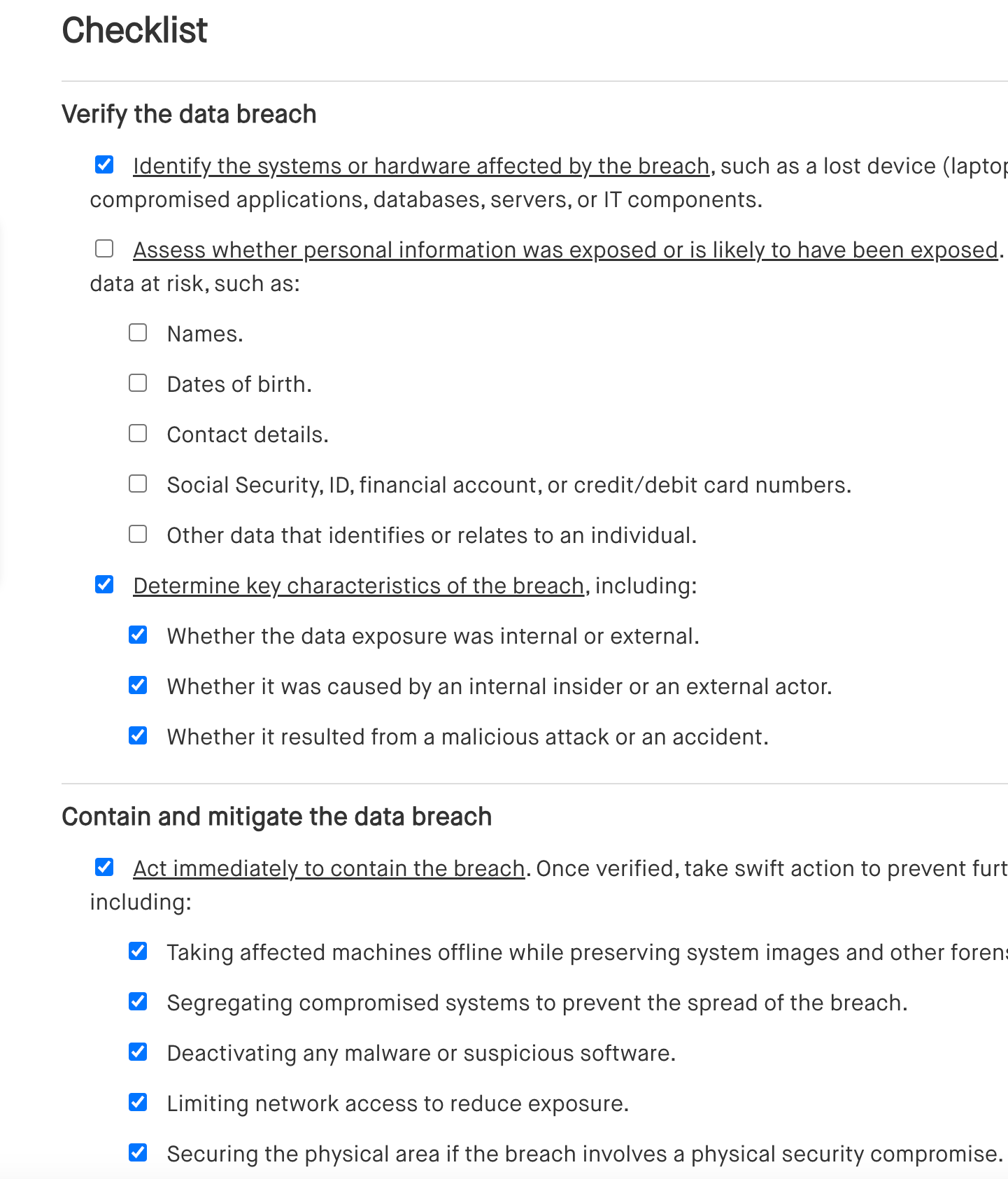 Responding to a data breach: Free checklist