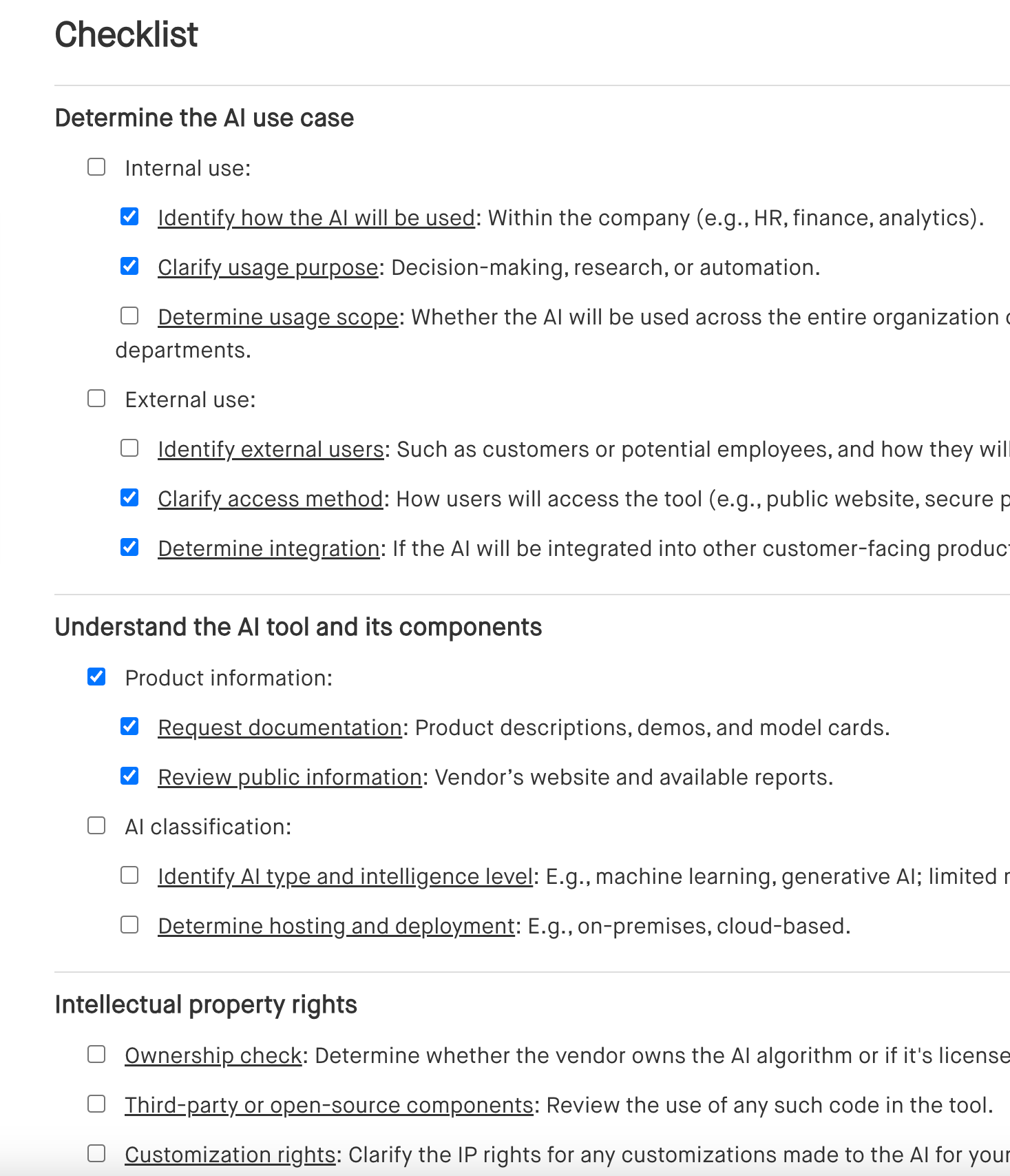 AI vendor due diligence: Free checklist