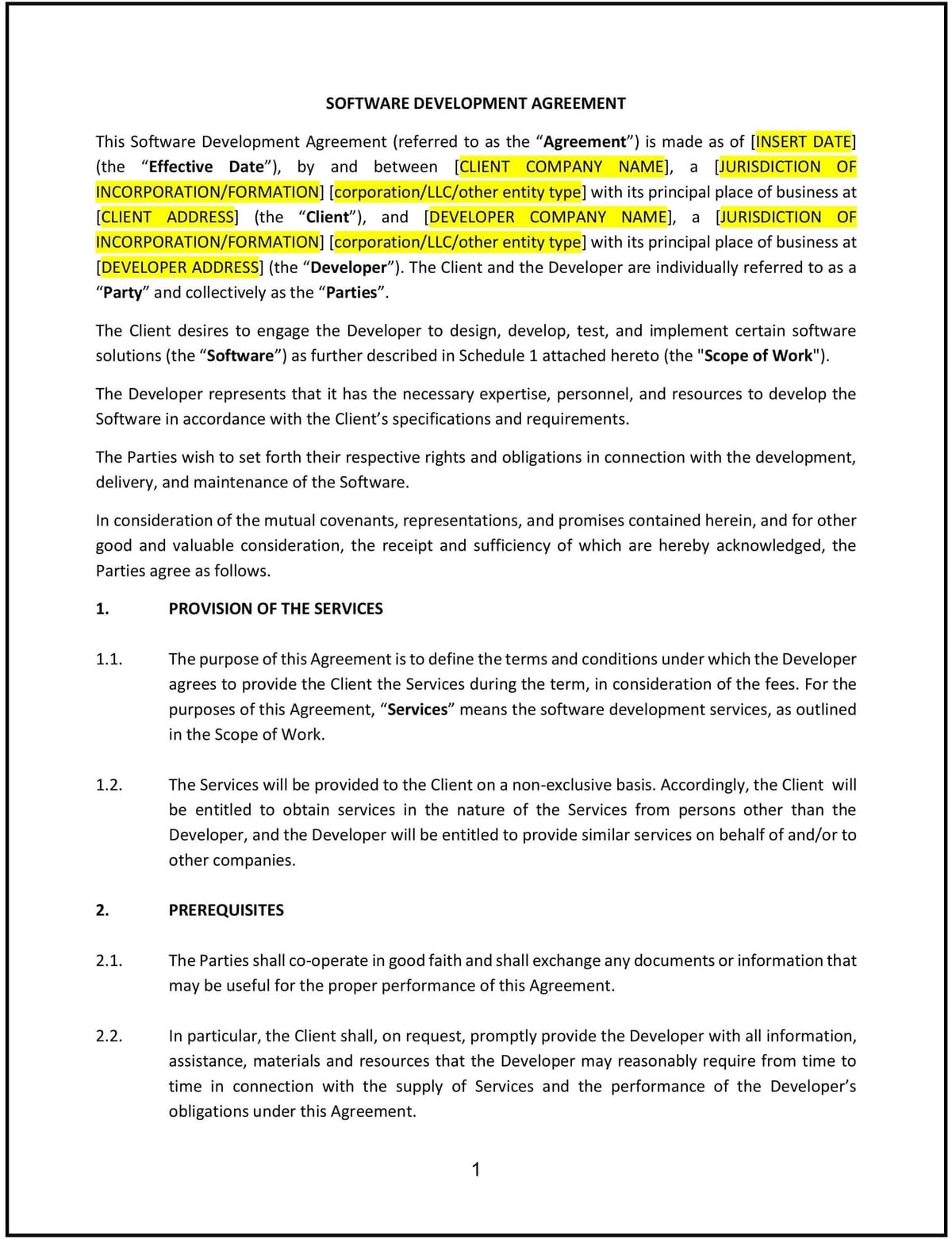 Software Development Agreement (New York): Free template