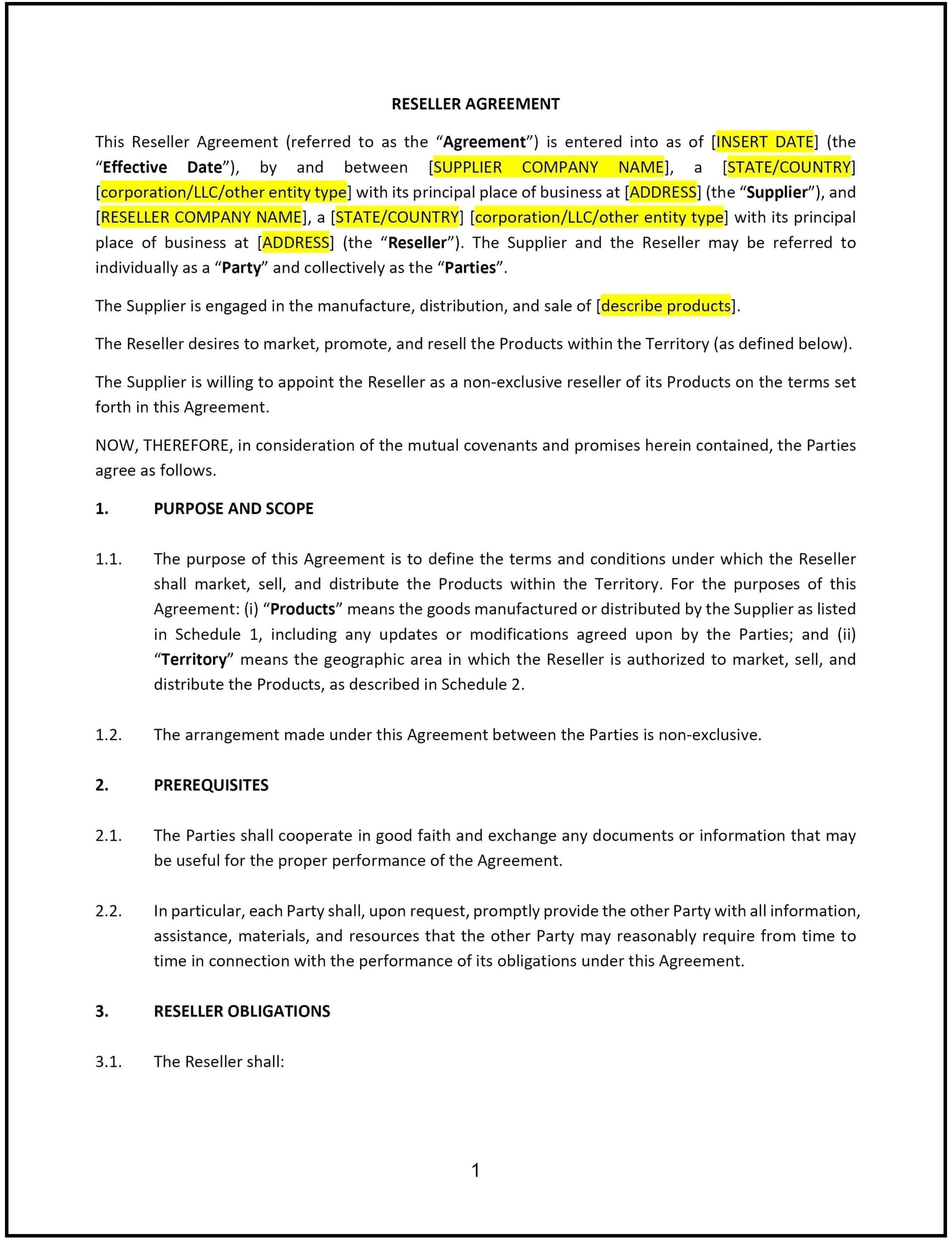 Reseller Agreement (Alabama): Free template