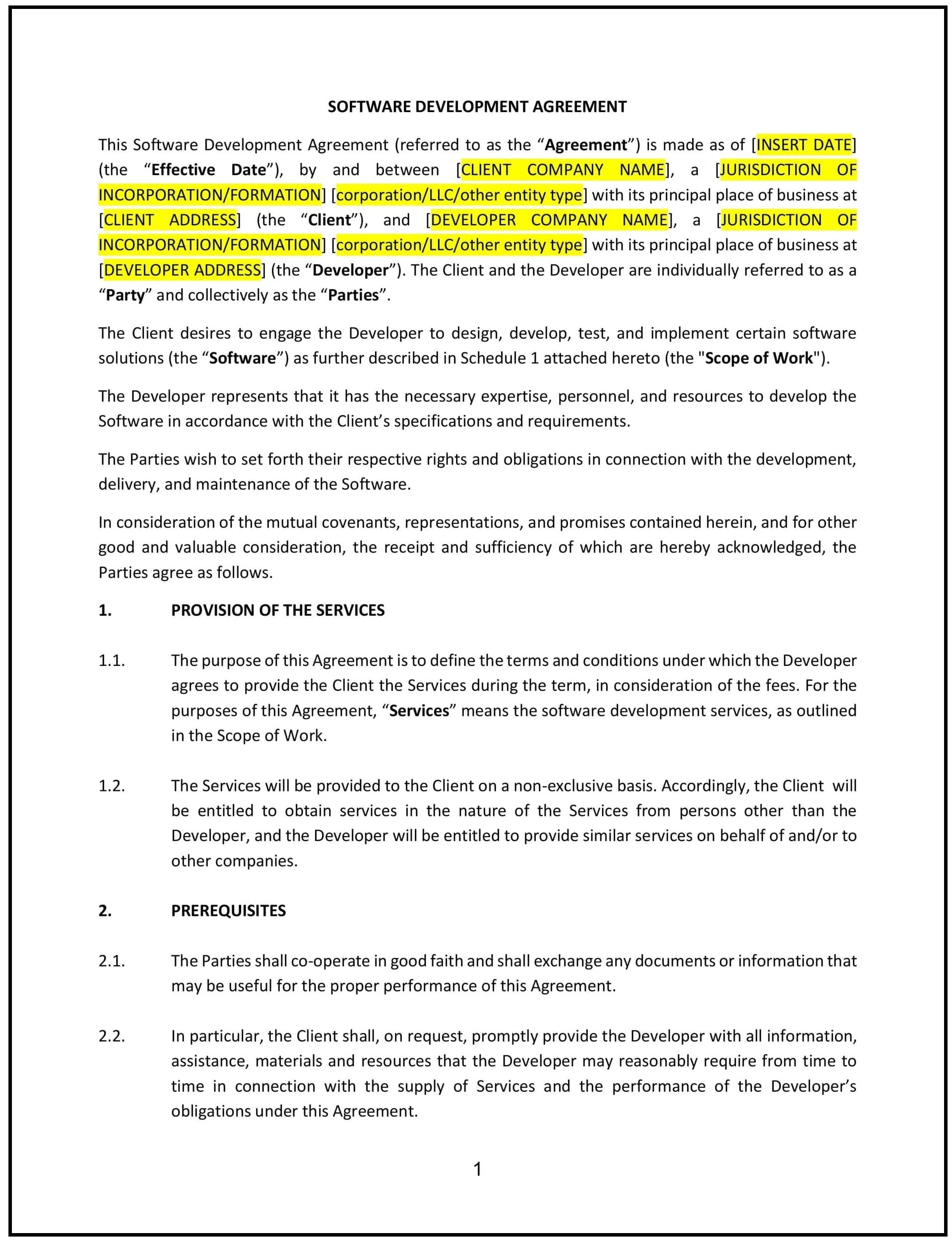 Software Development Agreement (Arkansas): Free template