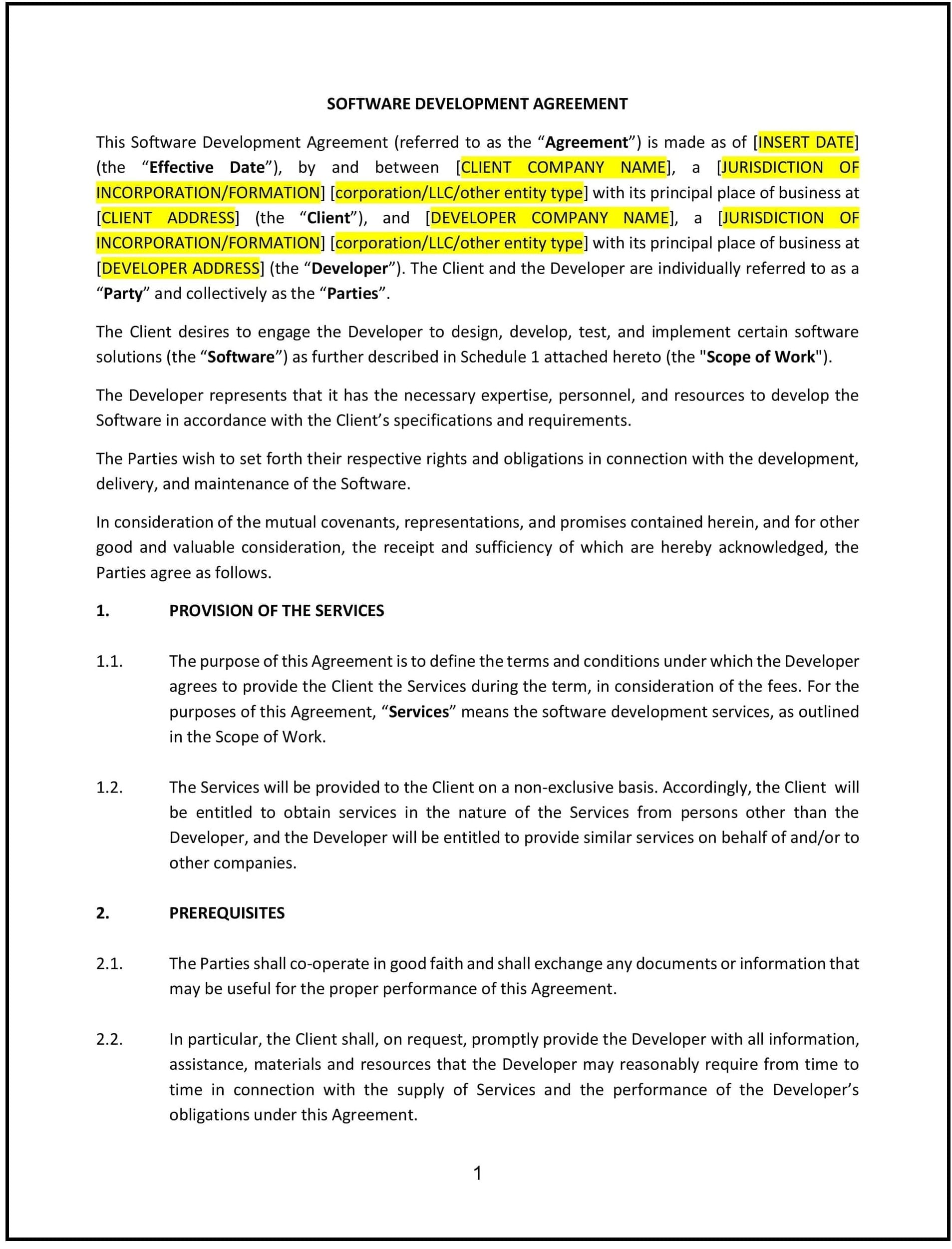 Software Development Agreement (Idaho): Free template