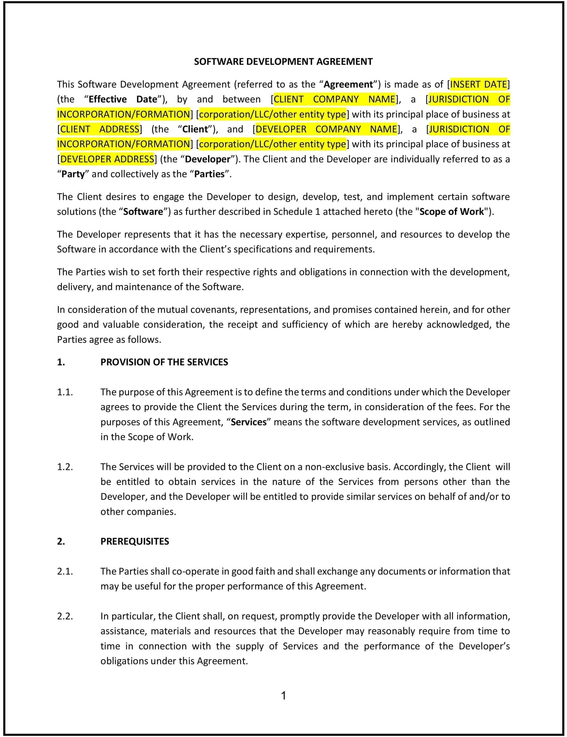 Software Development Agreement (New York): Free template