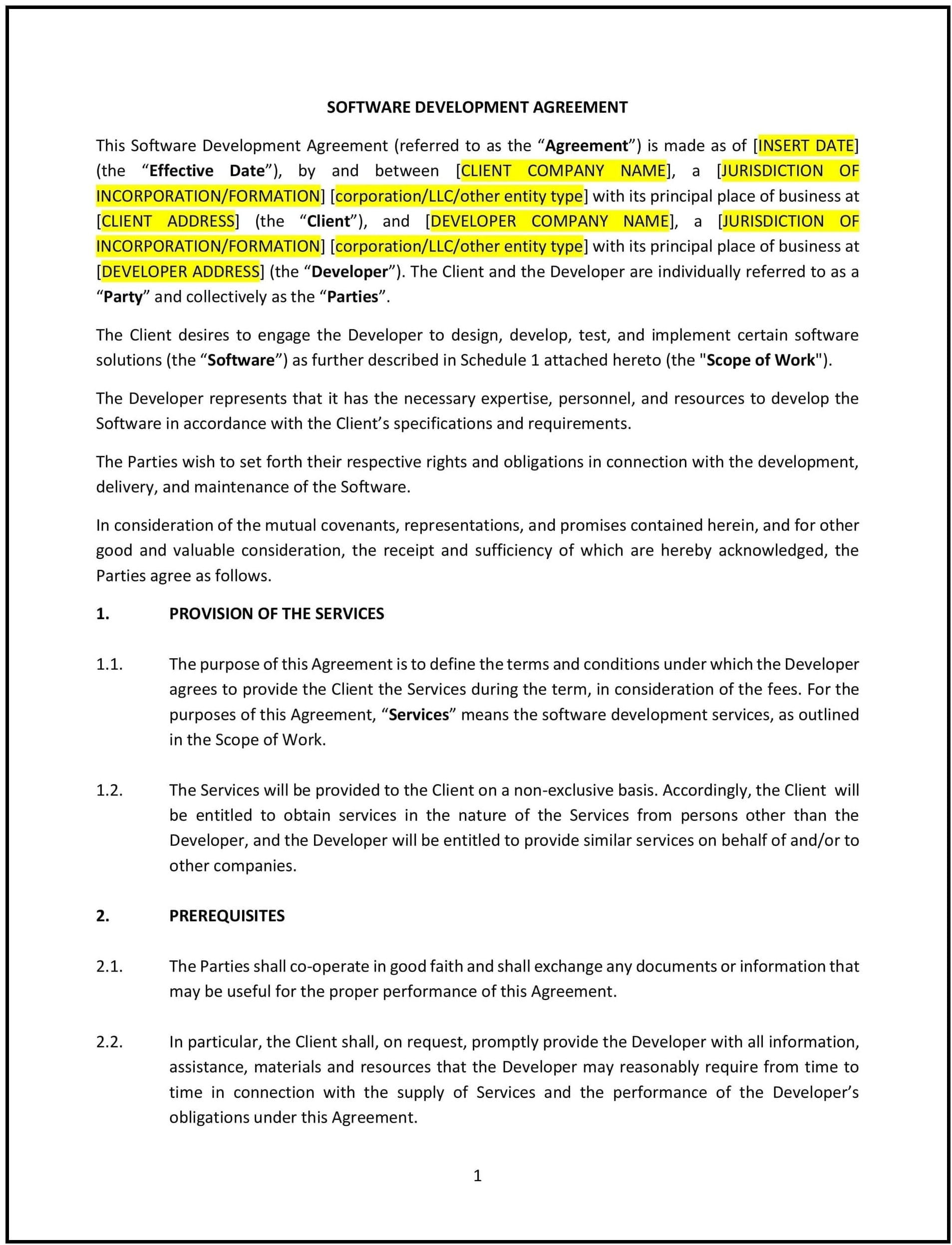 Software Development Agreement (Rhode Island): Free template